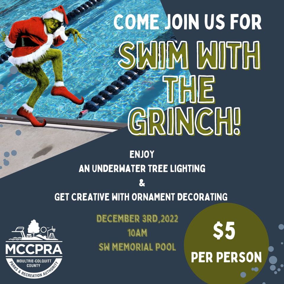Swim with The Grinch SW Memorial Pool Moultrie, Ga - Downtown Moultrie
